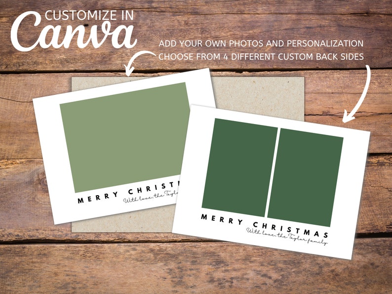 MERRY: Editable Christmas Canva Template, 5x7 Editable Christmas Card ...