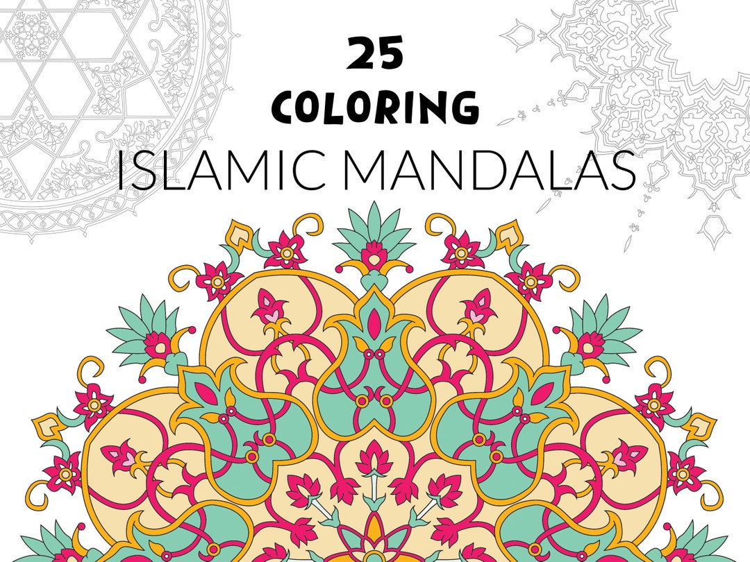 25 Islamic Mandalas Sheets, PDF, Printable Colouring Pages, Beautiful ...