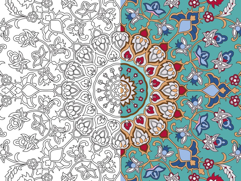 25 Islamic Mandalas Coloring Print, PDF, Printable Coloring Pages ...