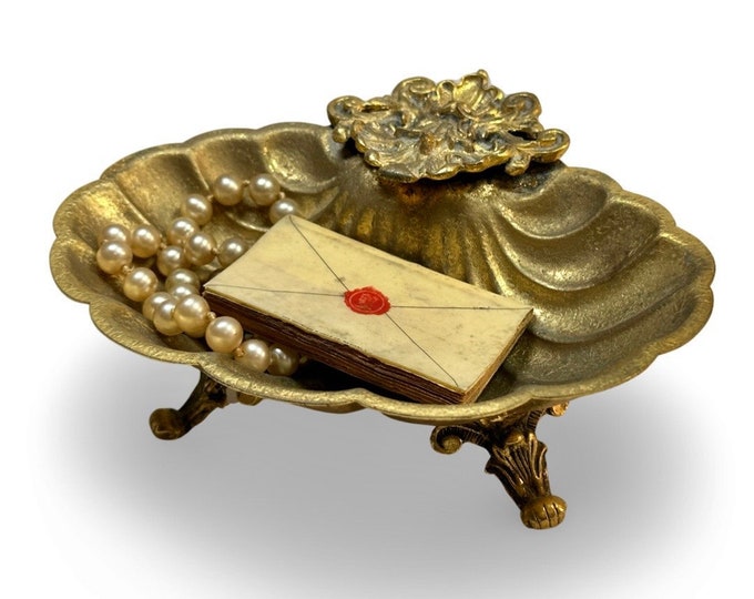 Vintage Rococo Gold Shell Ringdish - Etsy