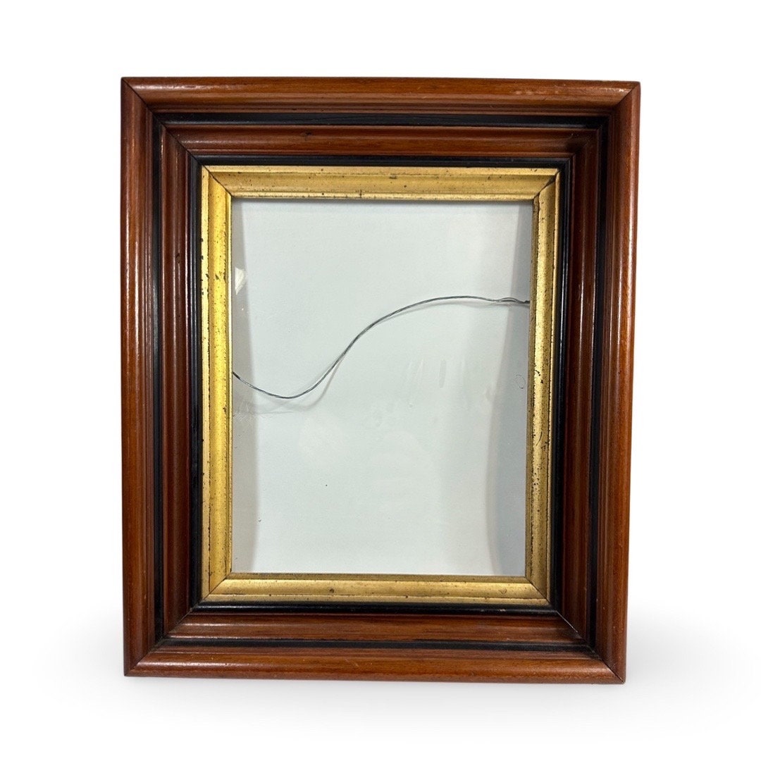 Antique Frame & Glass W/gold Leaf Interior Edge, Circa 1920 - Etsy