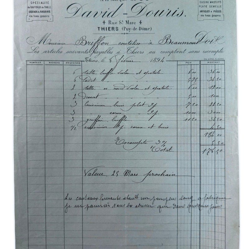Handwritten Invoices - Etsy