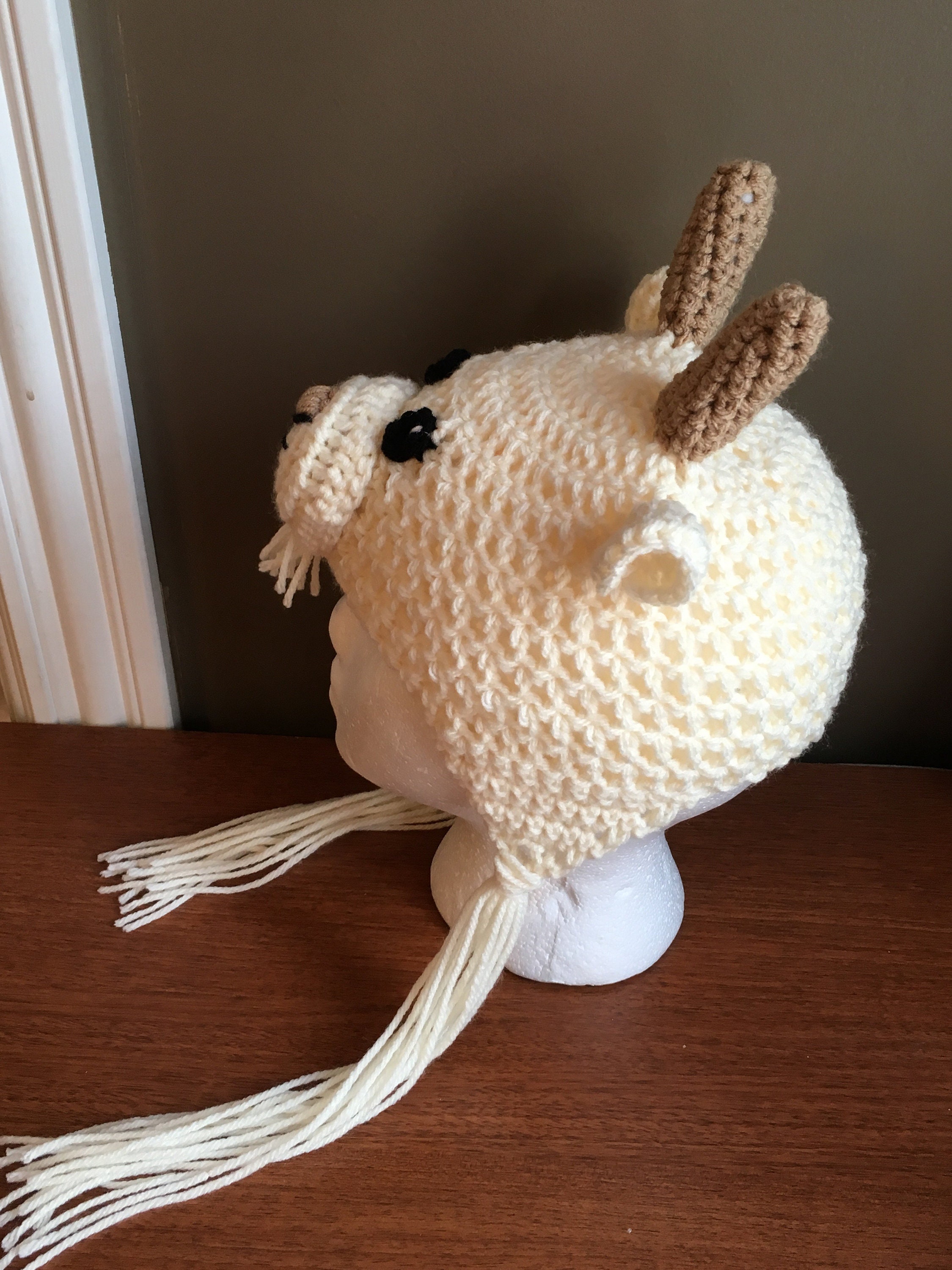 Goat Earflap Beanie Goat Beanie Crochet Goat Beanie Goat Earflap Hat ...