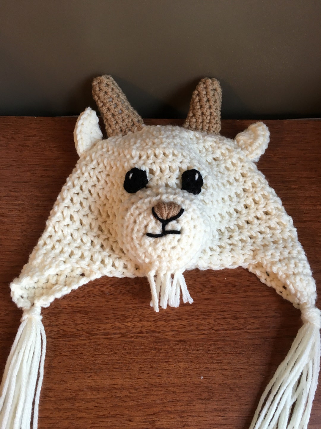 Goat Earflap Beanie Goat Beanie Crochet Goat Beanie Goat Earflap Hat ...