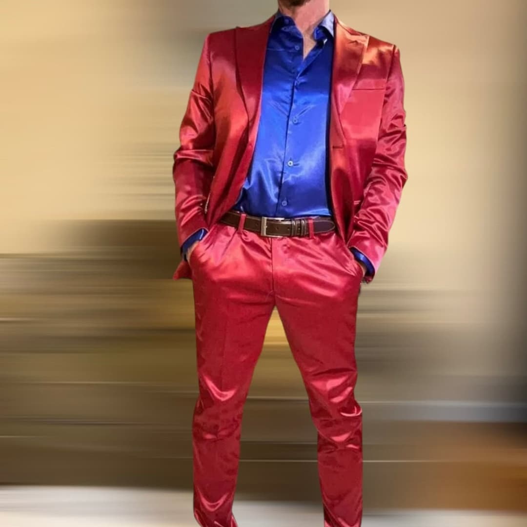 Silk Satin Men Suit Peak Label Wedding Groom Suit , Men Black Wedding ...