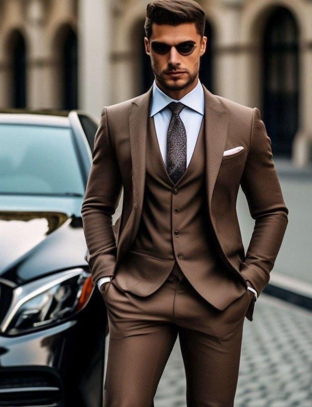 Brown 3 Piece Suits,suit for Men Wedding Suits Slim Fit Suit Engagement ...