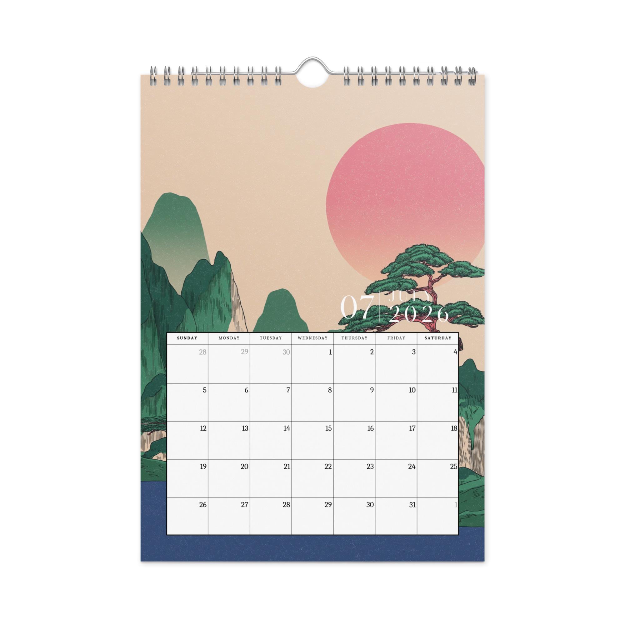 2026 Japanese Wall Calendar: Minimalist Monthly Planner - Etsy