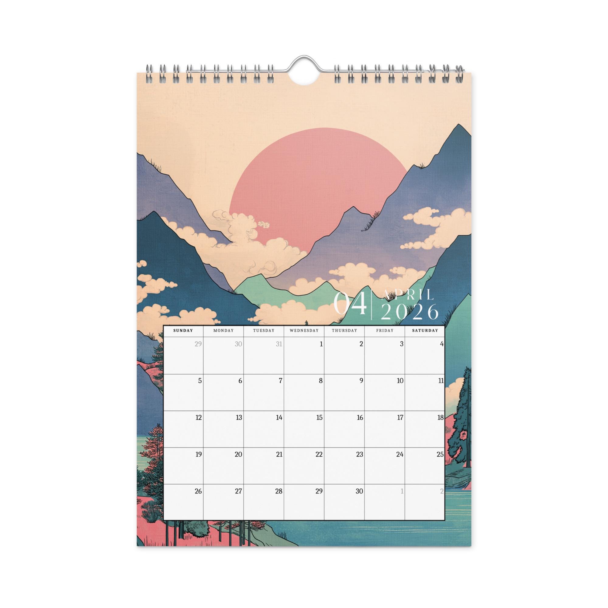 2026 Japanese Wall Calendar: Minimalist Monthly Planner - Etsy