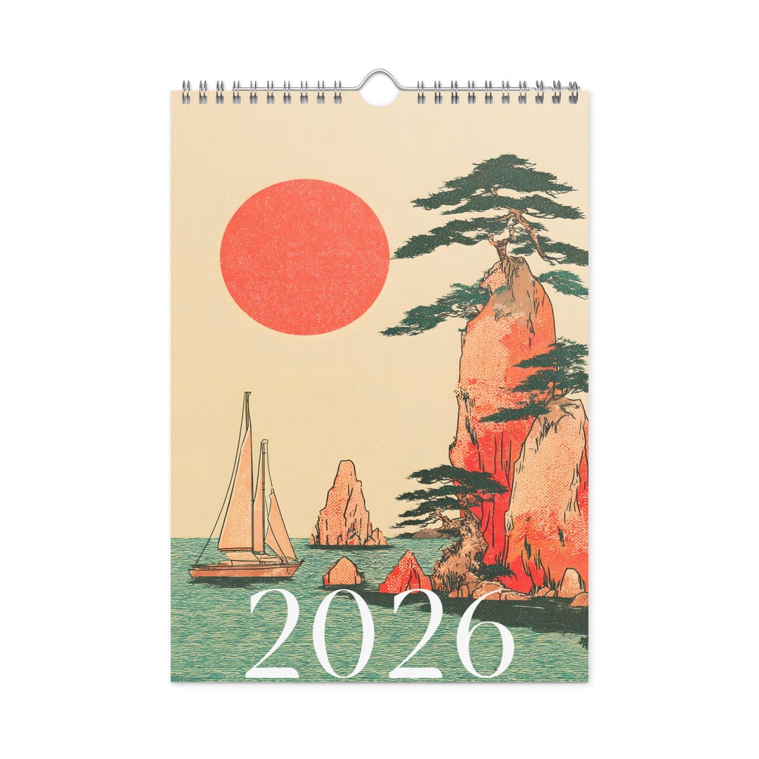 2026 Japanese Wall Calendar: Minimalist Monthly Planner - Etsy