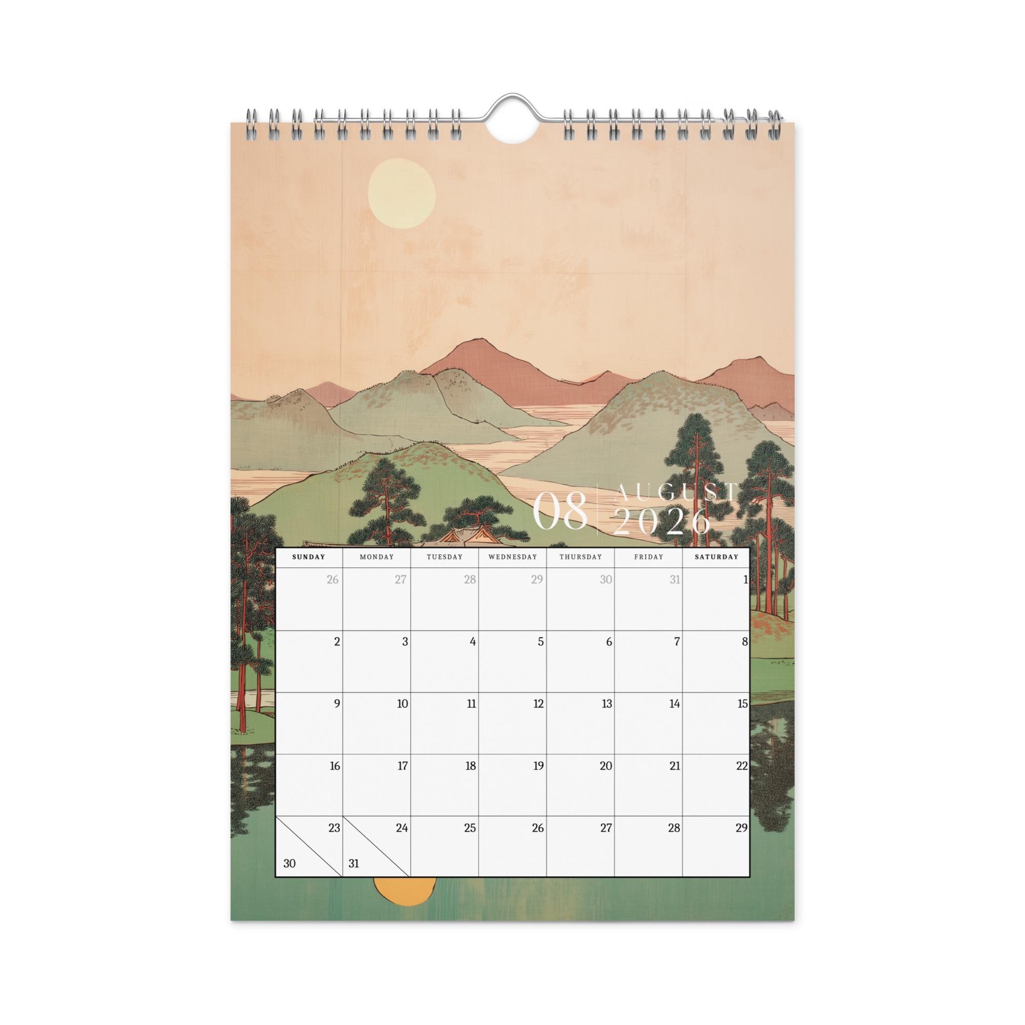 2026 Japanese Wall Calendar: Minimalist Monthly Planner - Etsy