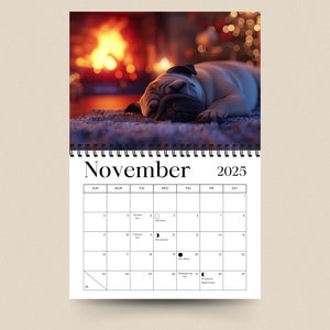 2025 Calendar Sleepy Dogs Calendar Monthly Planner - Etsy UK