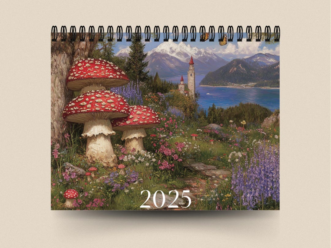 2025 Calendar Cottage Core Calendar 2025 Monthly Planner Mushroom ...