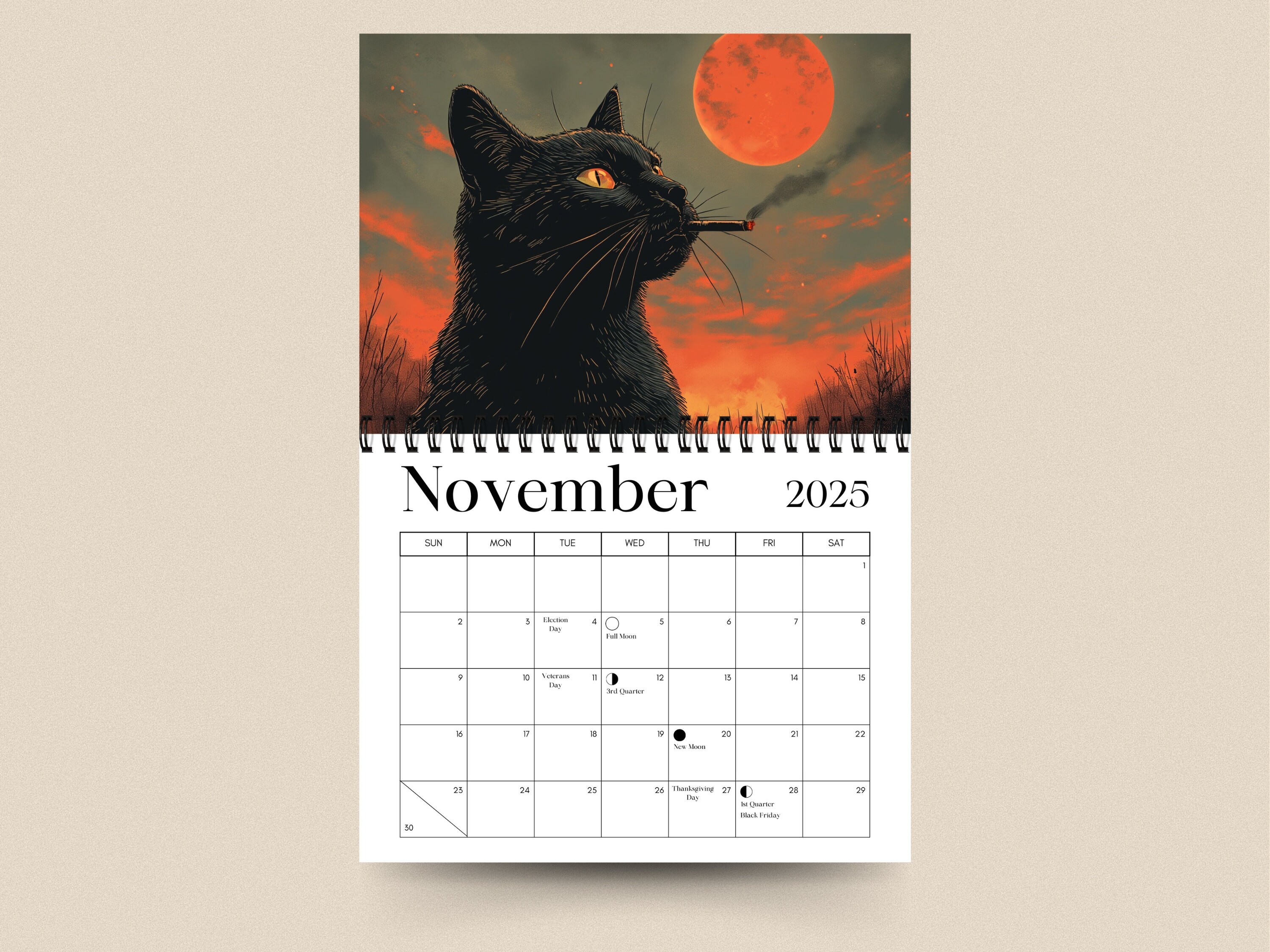2025 Calendar Surreal Art Cat Calendar Year 2025 - Etsy Australia