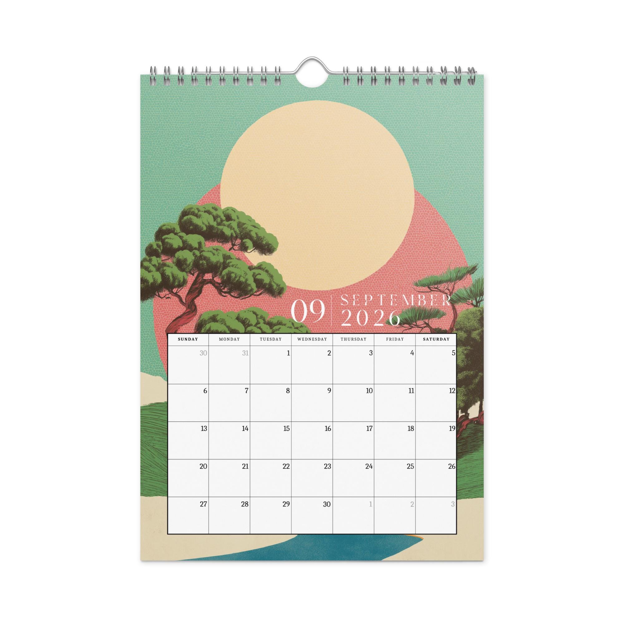 2026 Japanese Wall Calendar: Minimalist Monthly Planner - Etsy