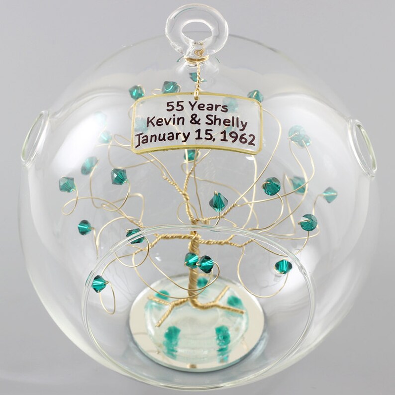 55th Anniversary Gift Personalized Ornament Idea With Emerald Etsy