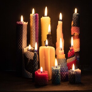Rainbow Beeswax Birthday Candles: Set of 7 Rolled Candles - Etsy