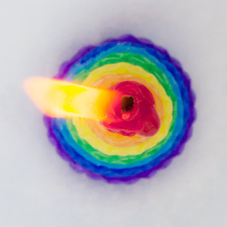 Rainbow Beeswax Taper Candle, 6" - Etsy