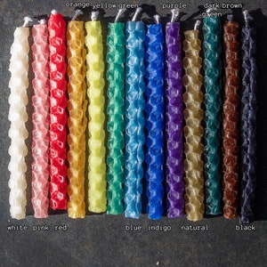 Rainbow Beeswax Birthday Candles: Set of 7 Rolled Candles - Etsy