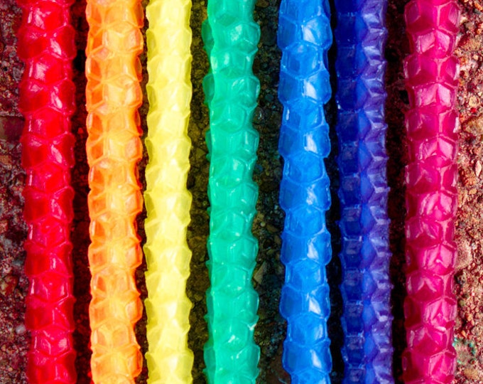 Rainbow Beeswax Birthday Candles, Set of Seven Rolled Beeswax Candles ...