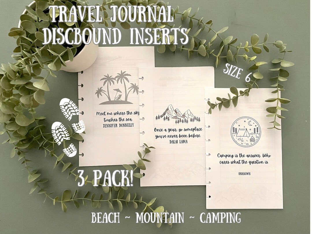 Travel Itinerary and Journal Inserts for Junior Discbound Notebook | 8 ...