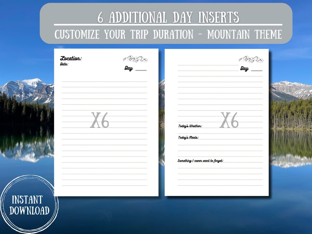 Discbound Printable Journal Pages. Additional 6 Day Journal Inserts ...