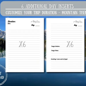 Discbound Printable Journal Pages. Additional 6 Day Journal Inserts ...