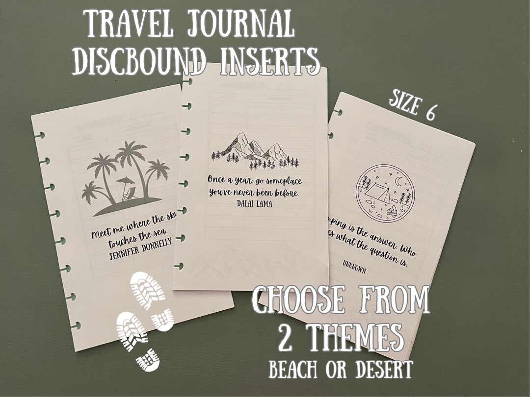 Travel Itinerary and Journal Inserts for Junior Discbound Notebook | 8 ...