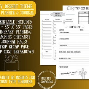 Printable Travel Itinerary and Journal for Junior Discbound Notebook ...