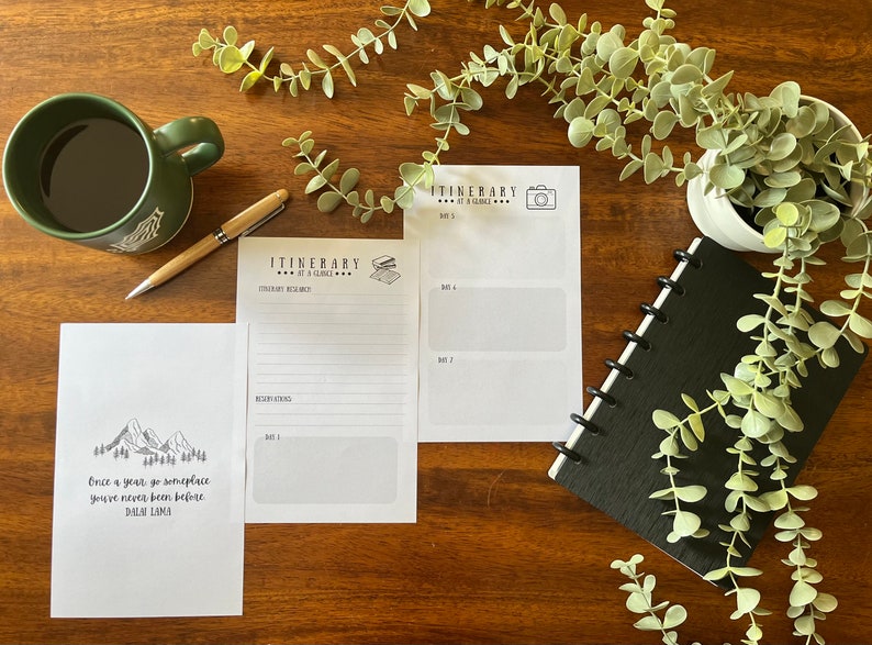 Printable Travel Itinerary and Journal for Junior Discbound Notebook ...