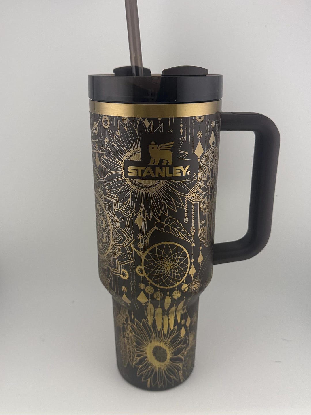 40 Oz Engraved Chocolate Gold Stanley - Dream Catchers & Sunflowers ...
