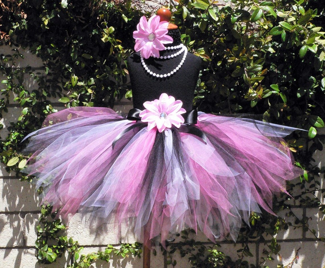Girls Tutu Skirt for Birthdays, Hot Pink Black White Custom Tutu ...