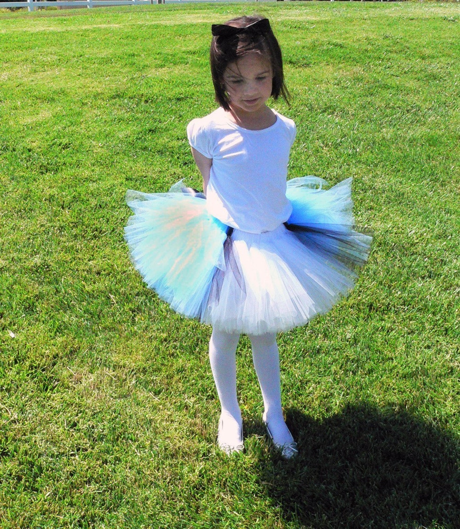 Custom Sewn Blue Black White Tutu W/ Apron Look, Alice, 12" Tutu, Sizes ...