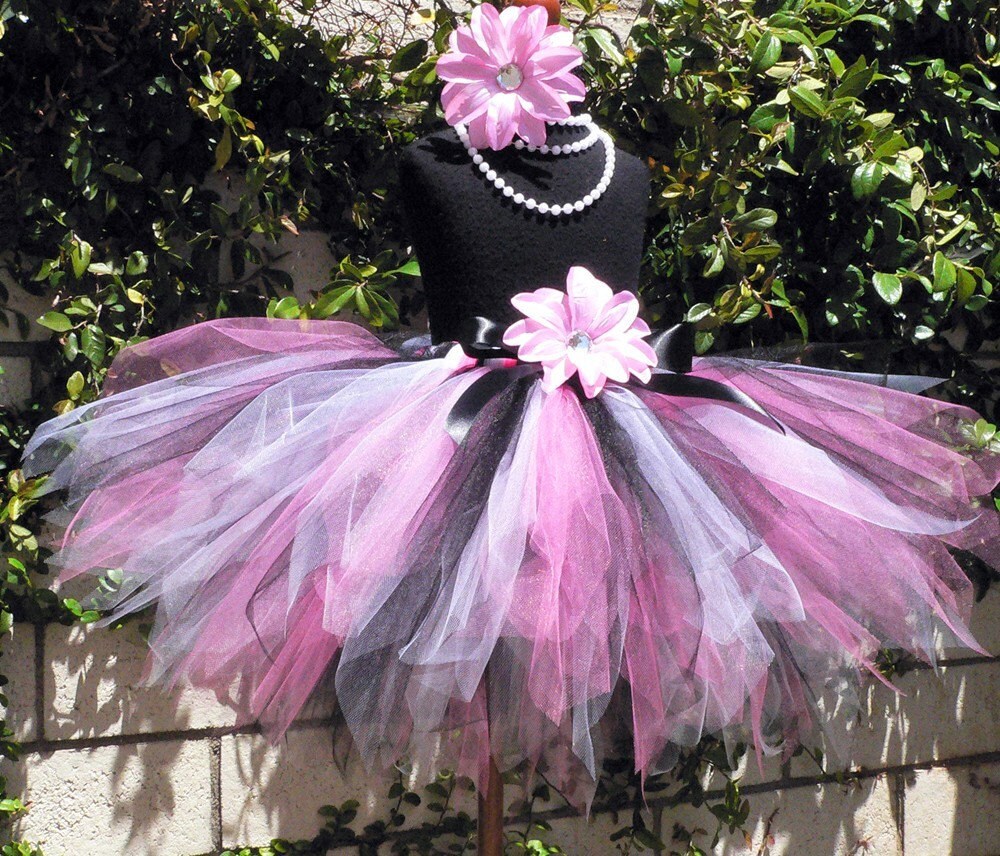 Girls Tutu Skirt for Birthdays, Hot Pink Black White Custom Tutu ...