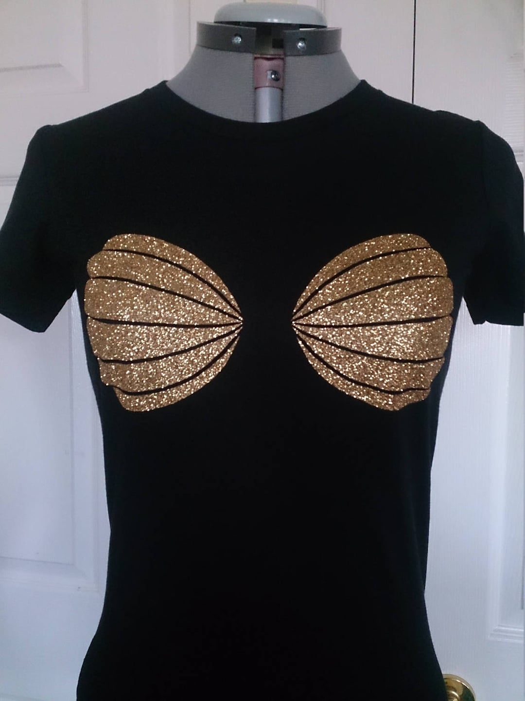Seashell Shirt Mermaid Old Gold Glitter Mermaid Sea Shell Bra Seashell ...