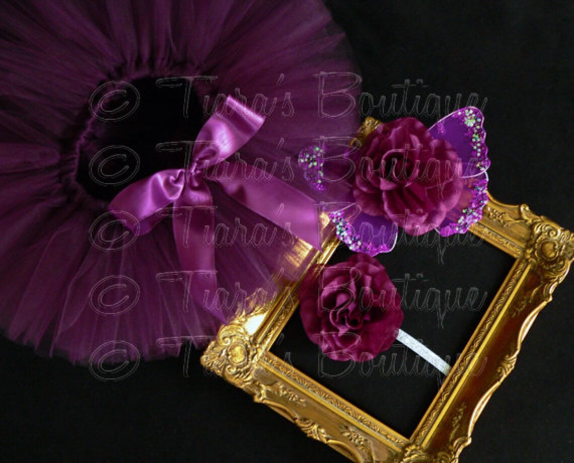 Purple Tutu Set Baby Tutu Costume Plum Fairy Tutu Set Sewn - Etsy