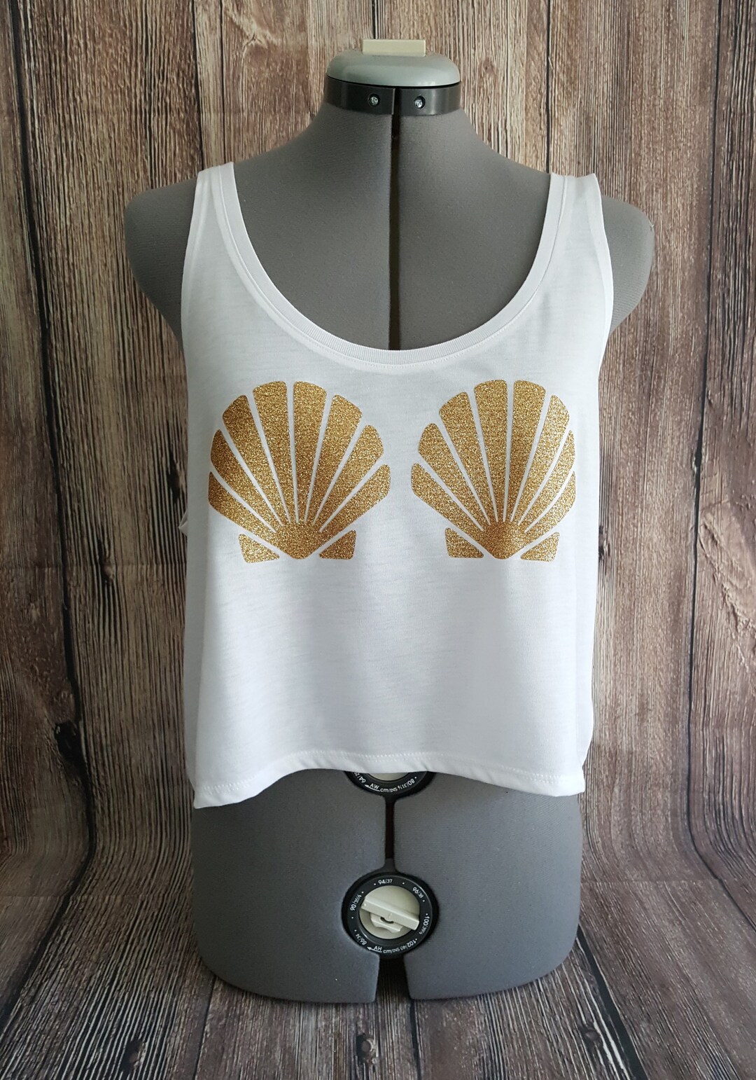 Mermaid Shirt, Seashell Sea Shell Shirt, Old Gold Glitter, Gold ...