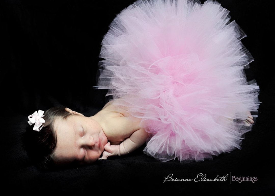 Baby's First Tutu - Sewn 6" Pink Infant Tutu & Headband Set - Sizes ...