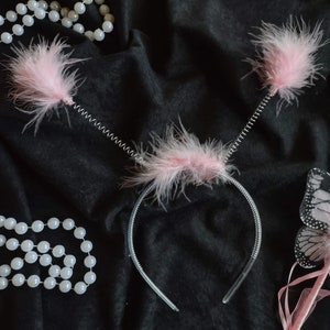 Pink Feather Antenna Headband - Ladybug, Bumble Bee, Monarch Butterfly ...