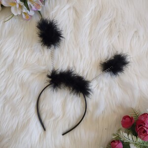 Black Feather Antenna Headband - Ladybug, Bumble Bee, Monarch Butterfly ...