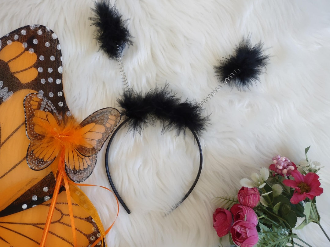 Black Feather Antenna Headband - Ladybug, Bumble Bee, Monarch Butterfly ...