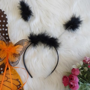 Black Feather Antenna Headband - Ladybug, Bumble Bee, Monarch Butterfly ...