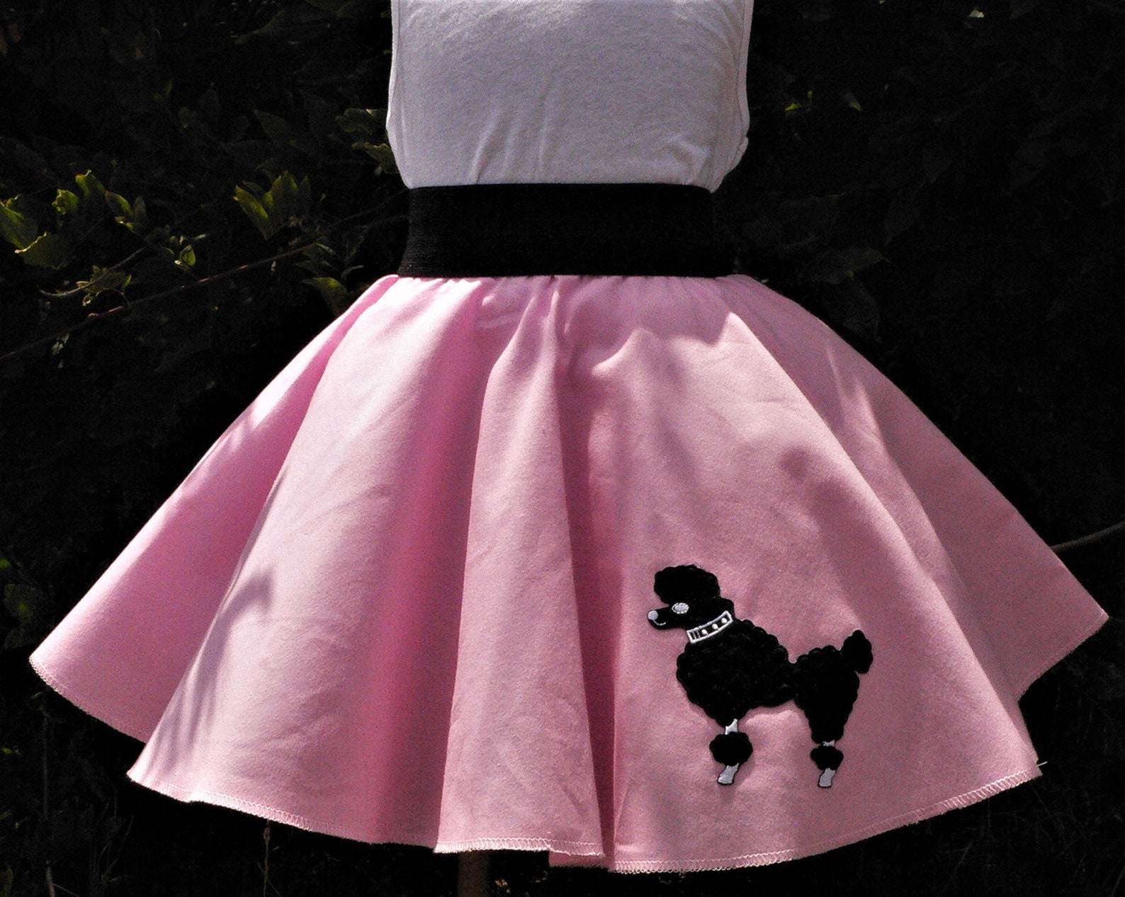 Retro 50's Sock Hop Pink Circle Skirt With Black Poodle | Etsy