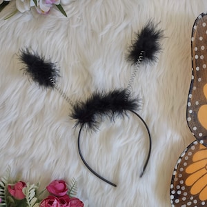 Black Feather Antenna Headband - Ladybug, Bumble Bee, Monarch Butterfly ...