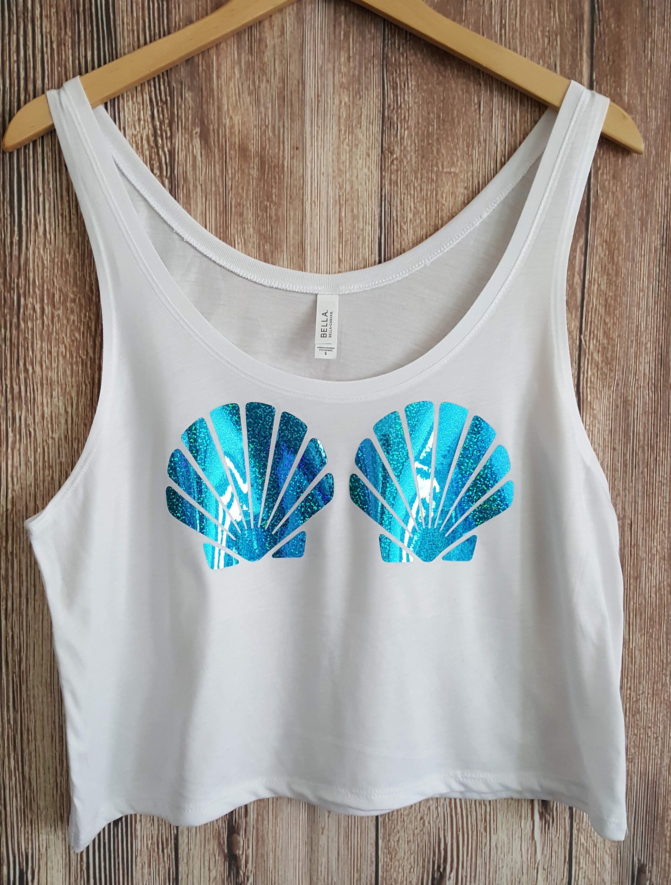 Diy Mermaid Mermaid Seashell Bra Glitter Vinyl 1 Set - Etsy Australia