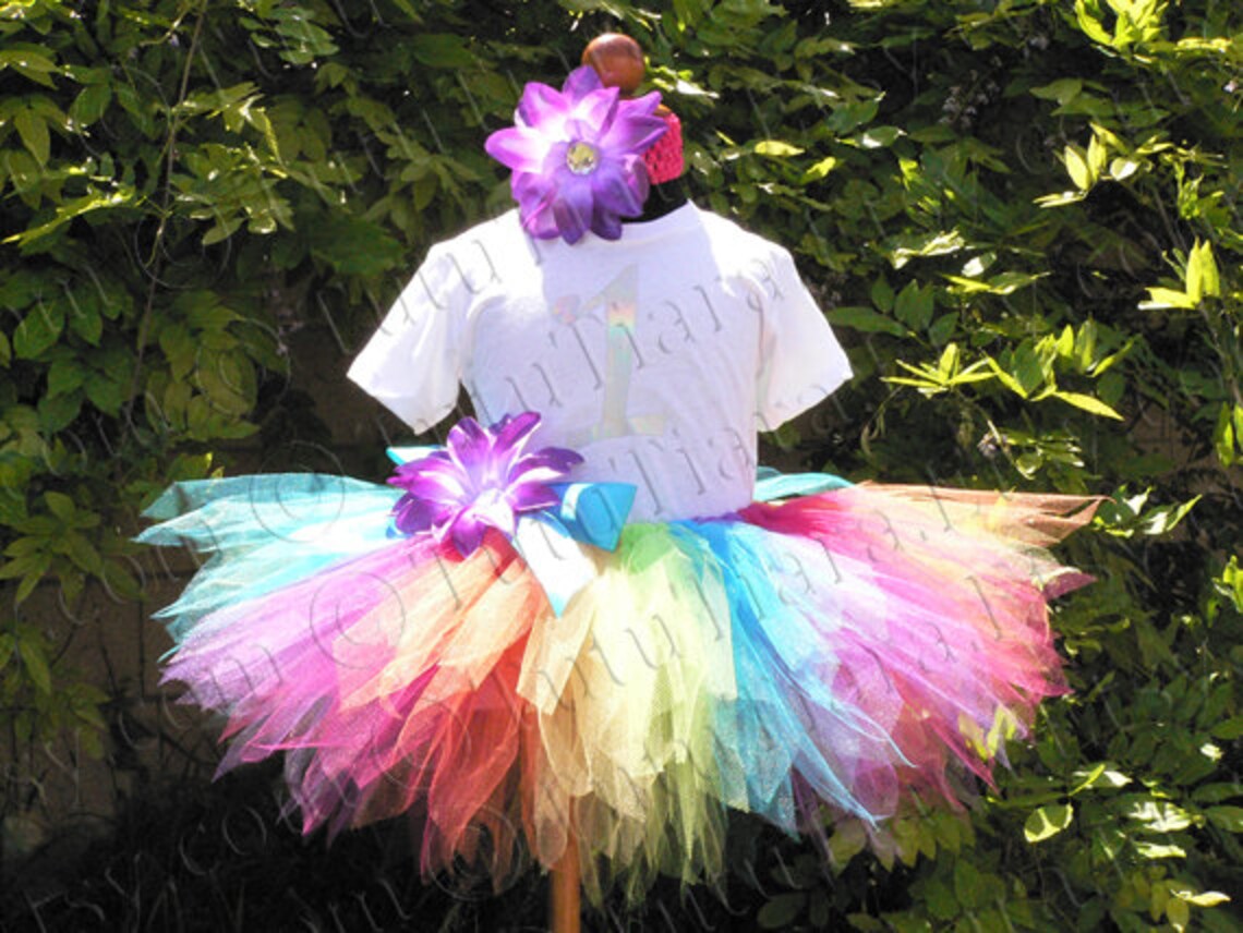 Rainbow Tutu Custom Sewn Pixie Tutu Aura A Magical | Etsy
