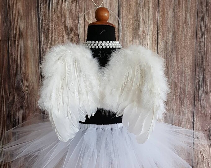 Angel Tutu Costume W/ Halo - Economy Tutu, 12" X 11" Angel Wings, and ...