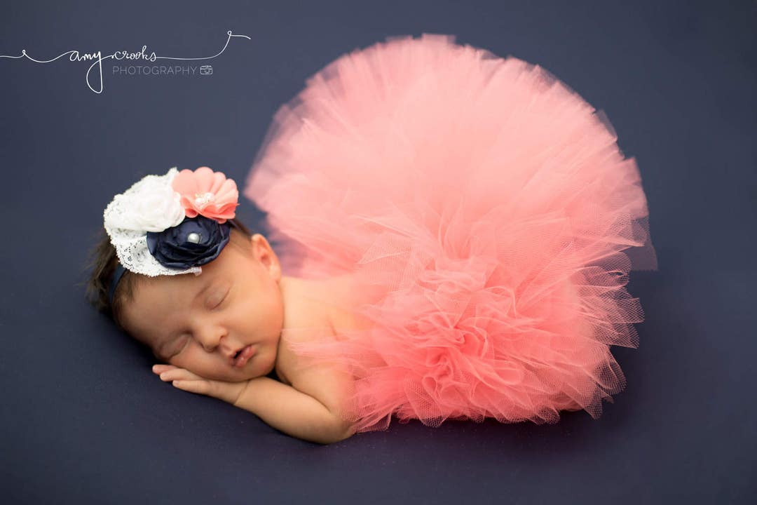 Newborn Tutu, Baby Tutu, Newborn Photography Prop, Coral Tutu, Pink ...