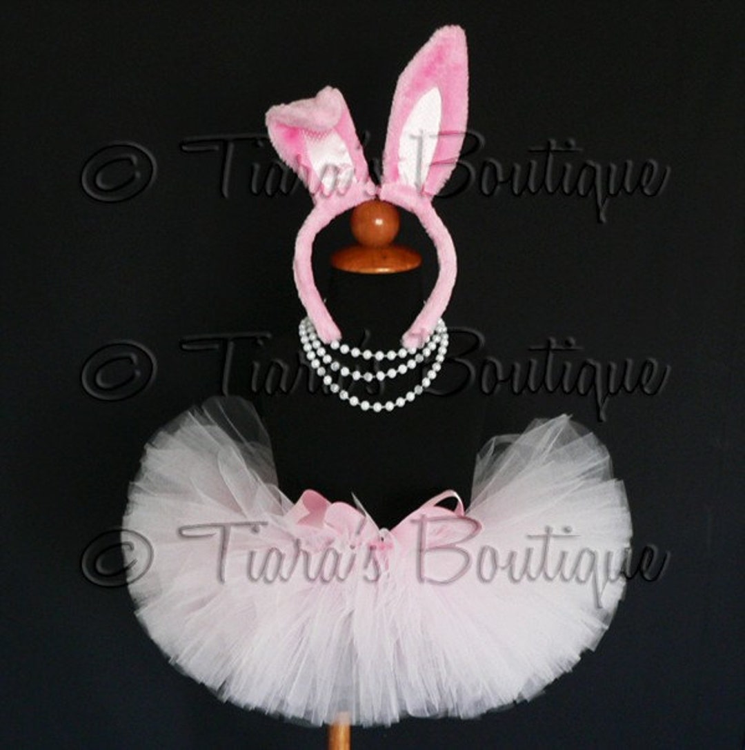 Little Light Pink Bunny Tutu Set - Pink Bunny Ears & Light Pink 6" Sewn ...