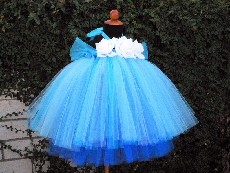 Flower Girl Tutu Dress Blue Layered Custom Tutu Dress Etsy