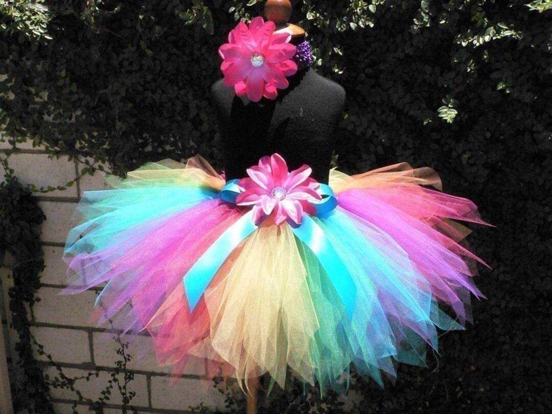 Iris, a Magical Rainbow Pixie - Custom 12'' SEWN Pixie Tutu and Flower ...